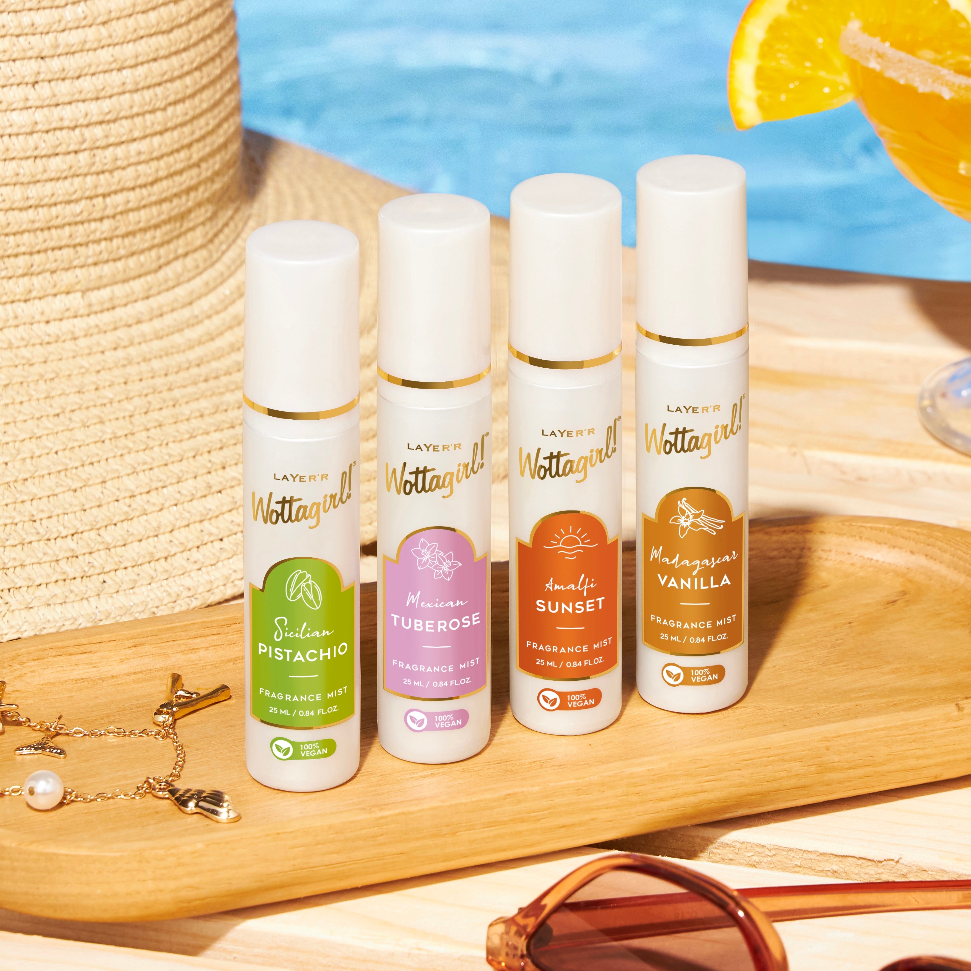 Wottagirl Vegan Fragrance Mist Discovery Set (4 x 25ml) - Travel Size