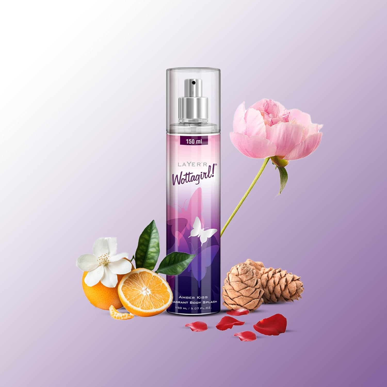 Wottagirl! Amber Kiss Body Splash 150ml | Playful & Fresh Floral Mist